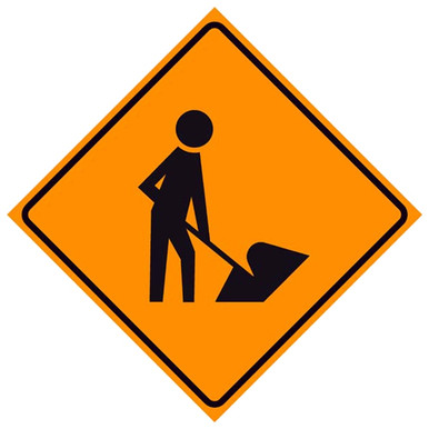 48" Men Working Symbol Mesh Roll Up Sign