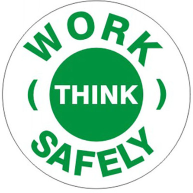 SGHM6 "WORK THINK SAFELY" hard hat sticker, 25/pk