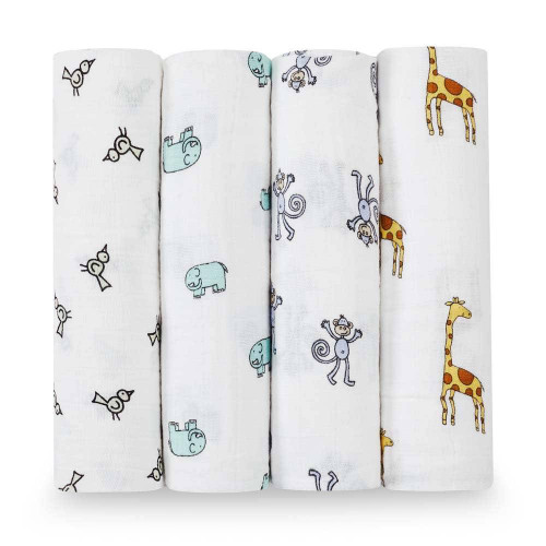 Aden + Anais Classic Muslin Swaddles 4pk | Gifts for Baby | Aden + Anais