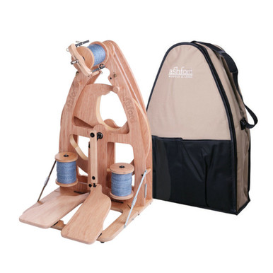 Ashford Joy Double Treadle Spinning Wheel With Carrying Case - The Websters