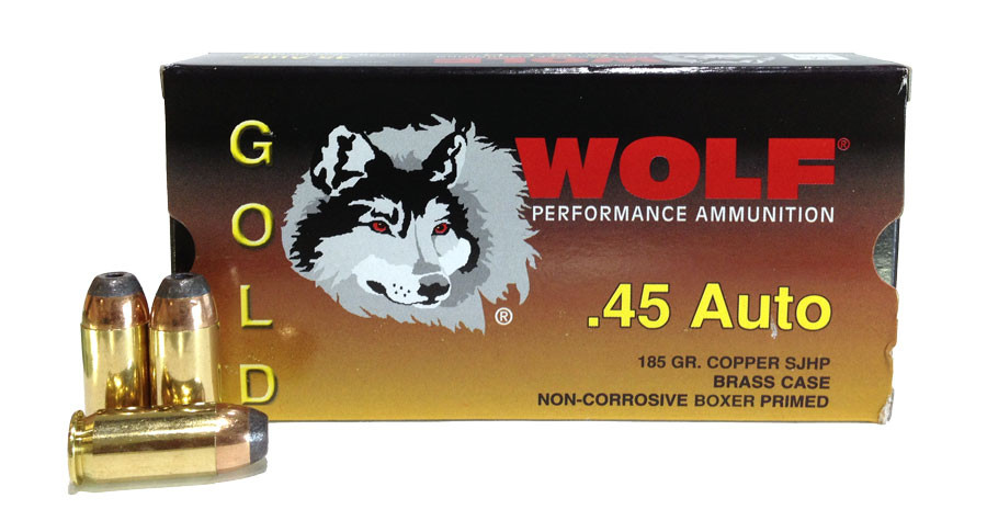 WOLF GOLD .45 ACP 230gr JHP Brass Cased Ammo - 50 Rounds - Ventura ...