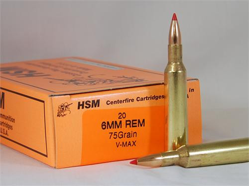 6 MM Remington 75 Grain V-MAX™ Hunting Shack Ammunition HSM-6-REM-3-N