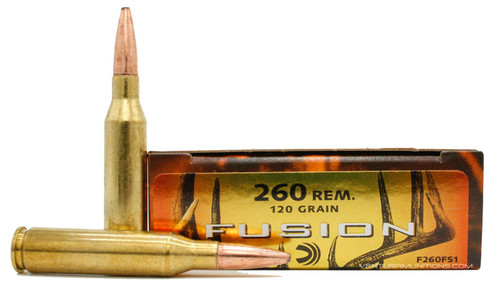Federal Fusion 260 Remington 120gr Bonded Spitzer BT Ammo - 20 Rounds ...