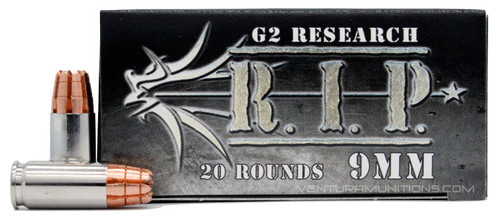 G2 Research RIP 9mm 92gr Copper LF HP Ammo - 20 Rounds - Ventura Munitions