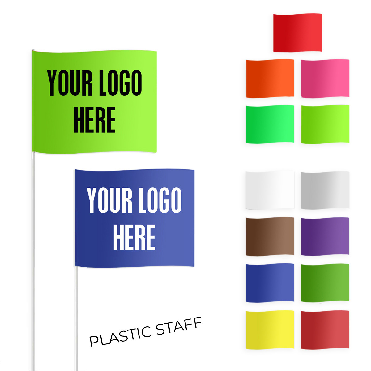 Custom Printed Marking Flag | Plastic Staff | Country Enterprises