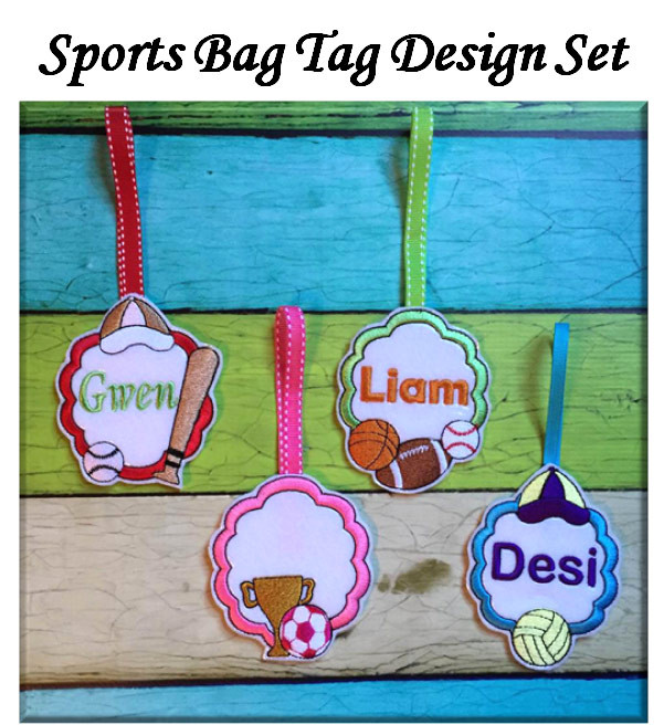 In The Hoop Scalloped Sports Bag Tag Design Set