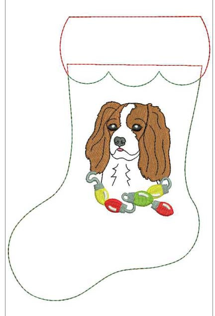 In the hoop King Charles Stocking and Heart Ornament Embroidery Machine ...
