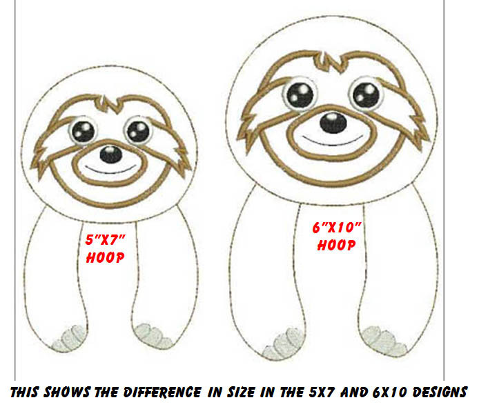 Sloth In A Blanket Embroidery/Sewing Machine Design