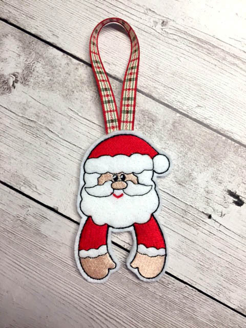 Santa Candy Cane Pencil Holder ornament Embroidery Design