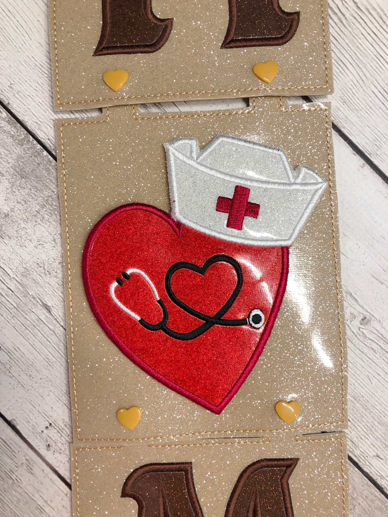 Nurse Heart Snap On Embroidery Design | In The Hoop