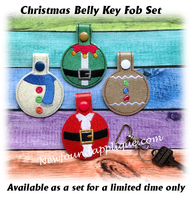 In The Hoop Magic Christmas Key Fob Embroidery Machine Design Set ...