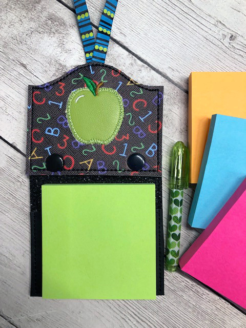 In The Hoop Apple Sticky Note Holder Embroidery Machine Design ...