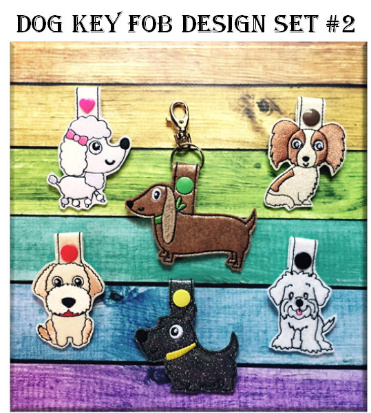 Toy Dog Key Fob 2 Embroidery Machine Design