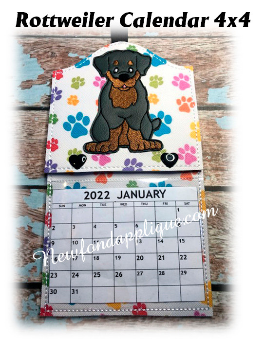 In The Hoop Perpetual Calendar Embroidery Design Set for 8x8