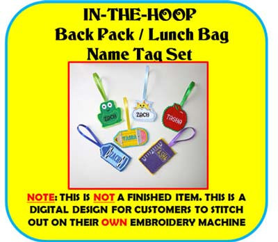 Back Pack Name Tag Set 2 ITH SET - Newfound Applique