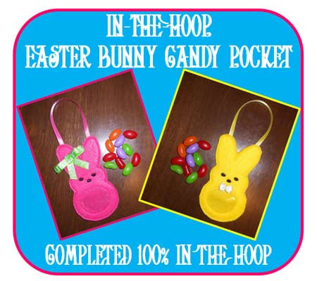 Easter Bunny Candy Pocket Embroidery Machine Design