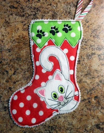 Cat Stocking 3 Design Embroidery Machine