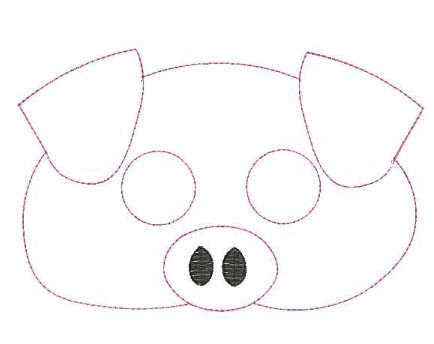 In The Hoop Felt Pig Mask Design For Embroidery Machine - Newfound Applique