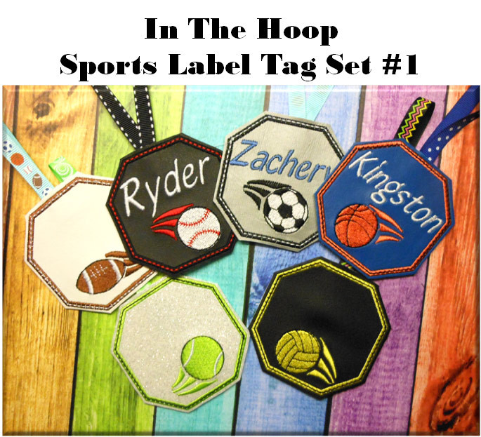 In the hoop Sports Label Set #1 Embroidery Machine Design Set ...