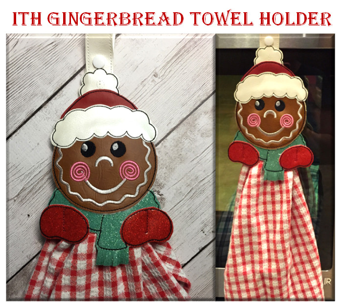 In The Hoop Gingerbread Towel Hanger Embroidery Design