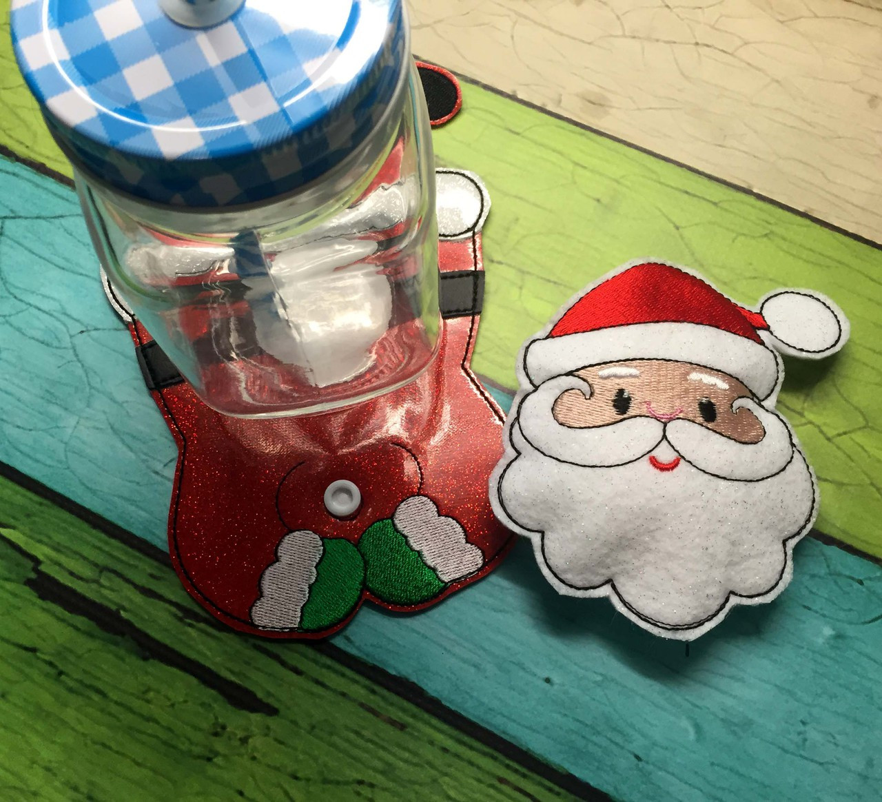 In The Hoop Flat Coaster Santa Embroidery Machine Design - Newfound ...