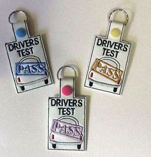 In the Hoop Driver Test Pass Key Fob Embroidery Machine Design ...