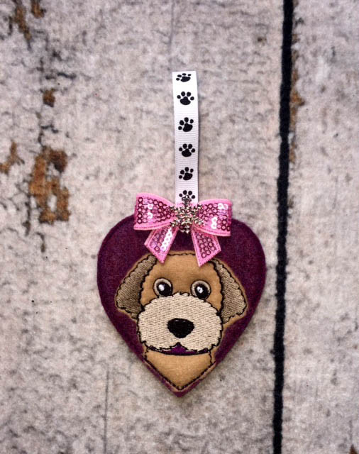 In The Hoop Labradoodle Stocking And Heart Ornament Embroidery Machine ...