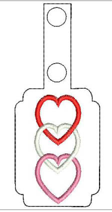 In the Hoop Chain Of Hearts Key Fob Embroidery Machine Design ...