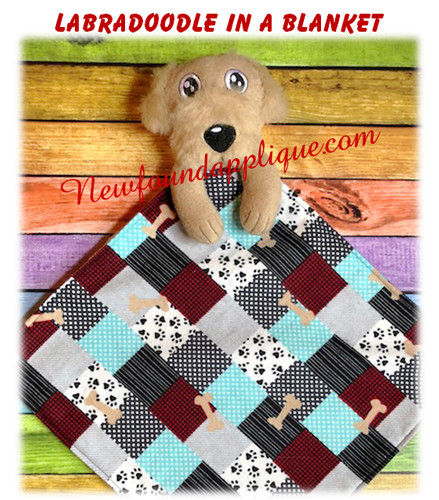 Labradoodle In A Blanket Embroidery/Sewign Machine Design