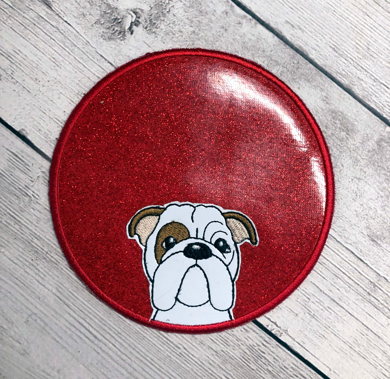 In The Hoop Bulldog Round Coaster Embriodery Machine Design - Newfound ...