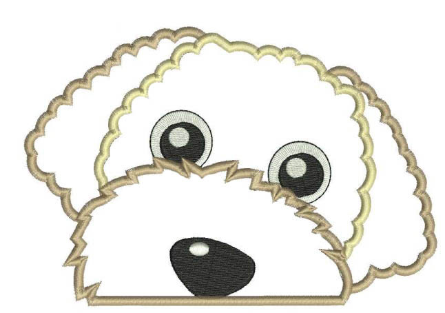Peeking Labradoodle Applique Embroidery Machine Design - Newfound Applique
