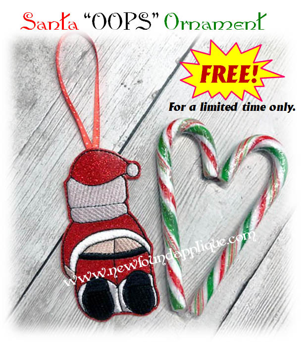 In The Hoop Santa OOPS Chrismtas Tree Ornament Embroidery Machine ...