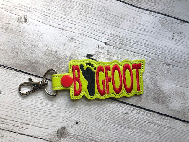 In The Hoop Bigfoot Footprint Key Fob Embroidery Machine design ...