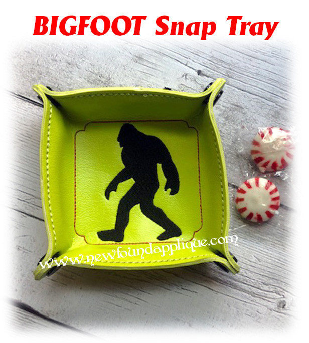 In The Hoop Bigfoot Snap Tray Embroidery Machine Design Set - Newfound ...