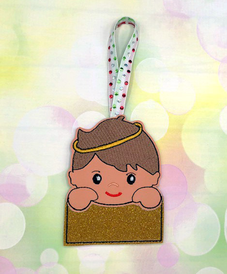 In The Hoop Angel Boy Name Ornament Embroidery Machine Design ...
