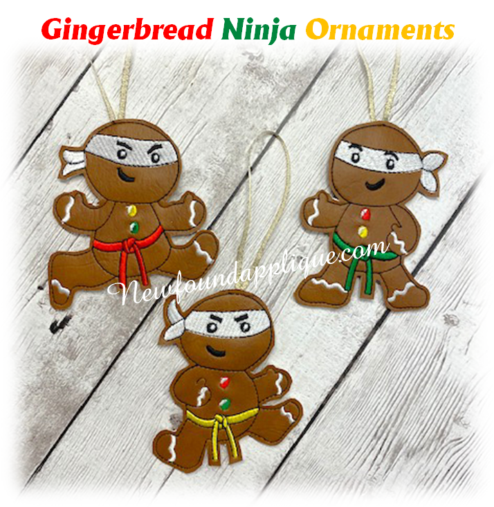 In The Hoop Gingerbread Ninja Ormanets Embroidery Machine Design Sett ...
