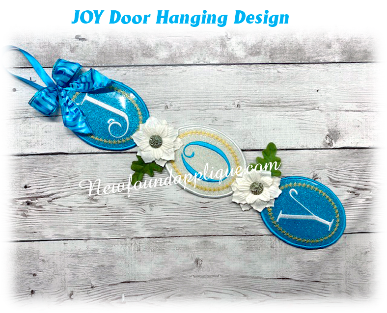 In The Hoop JOY Door Hanging Embroidery Machine Design - Newfound Applique