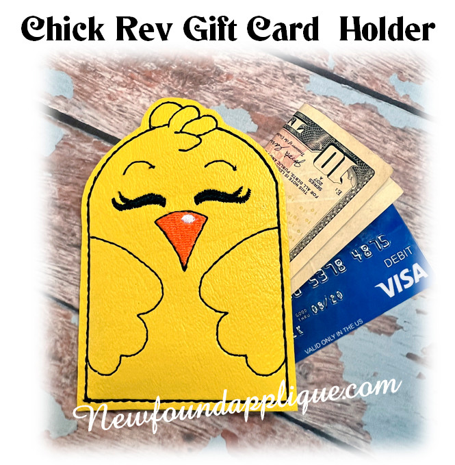 ITH Chick Rev Gif Card Holder Embroidery Machine Design - Newfound Applique