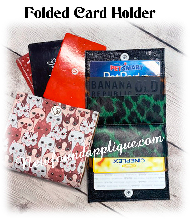 ITH Folded Card Holder w 4 Pockets Embroidery Machine Design