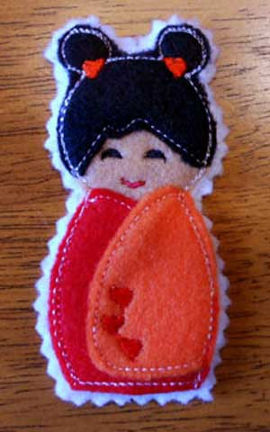 Geisha Girl Finger Puppet Set - Newfound Applique