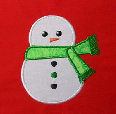 Snowman with Scarf Applique Design - Newfound Applique