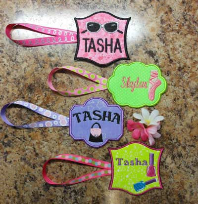 In The Hoop Bag Tag Embroidery Machine Design SEt - Newfound Applique