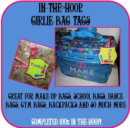 In The Hoop Bag Tag Embroidery Machine Design SEt - Newfound Applique