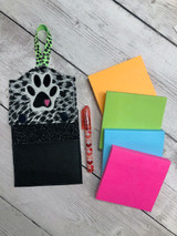 Paw Print Sticky Note Holder Embroidery Design | In The Hoop