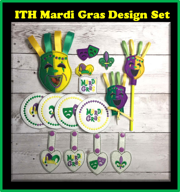 In The Hoop Mardi Gras Party Favours Embroidery Machine Design Set ...