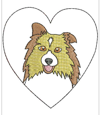 In The Hoop Collie Heart Ornament and Stocking Embroidery Machine ...