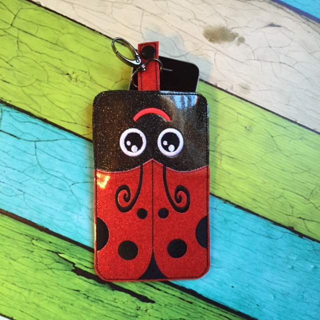 In the Hoop Lady Bug Phone Case Embroidery Machine Design - Newfound ...