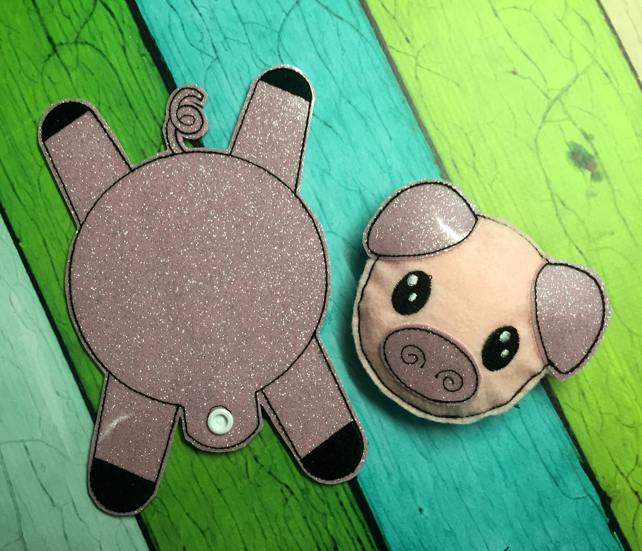 In The Hoop Piggy Flat Coaster Embroidery Machine Design - Newfound ...