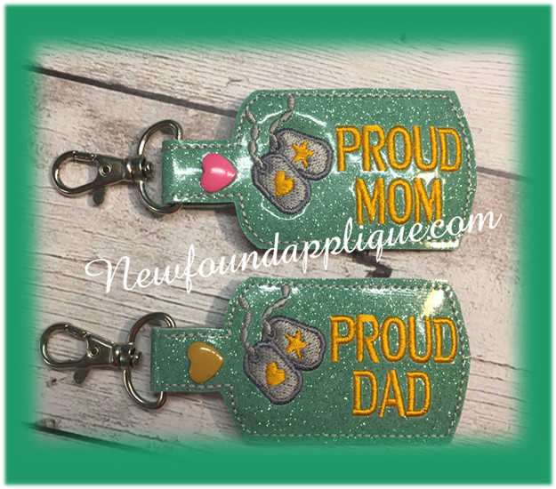 In the Hoop Cheer MOM, MUM,DAD Key Fob Embroidery Machine Design set ...