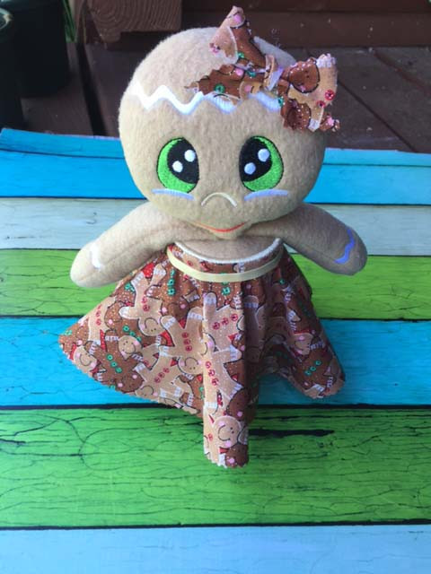In The Hoop Gingerbread Boy Beanbag Stuffie Toy Design